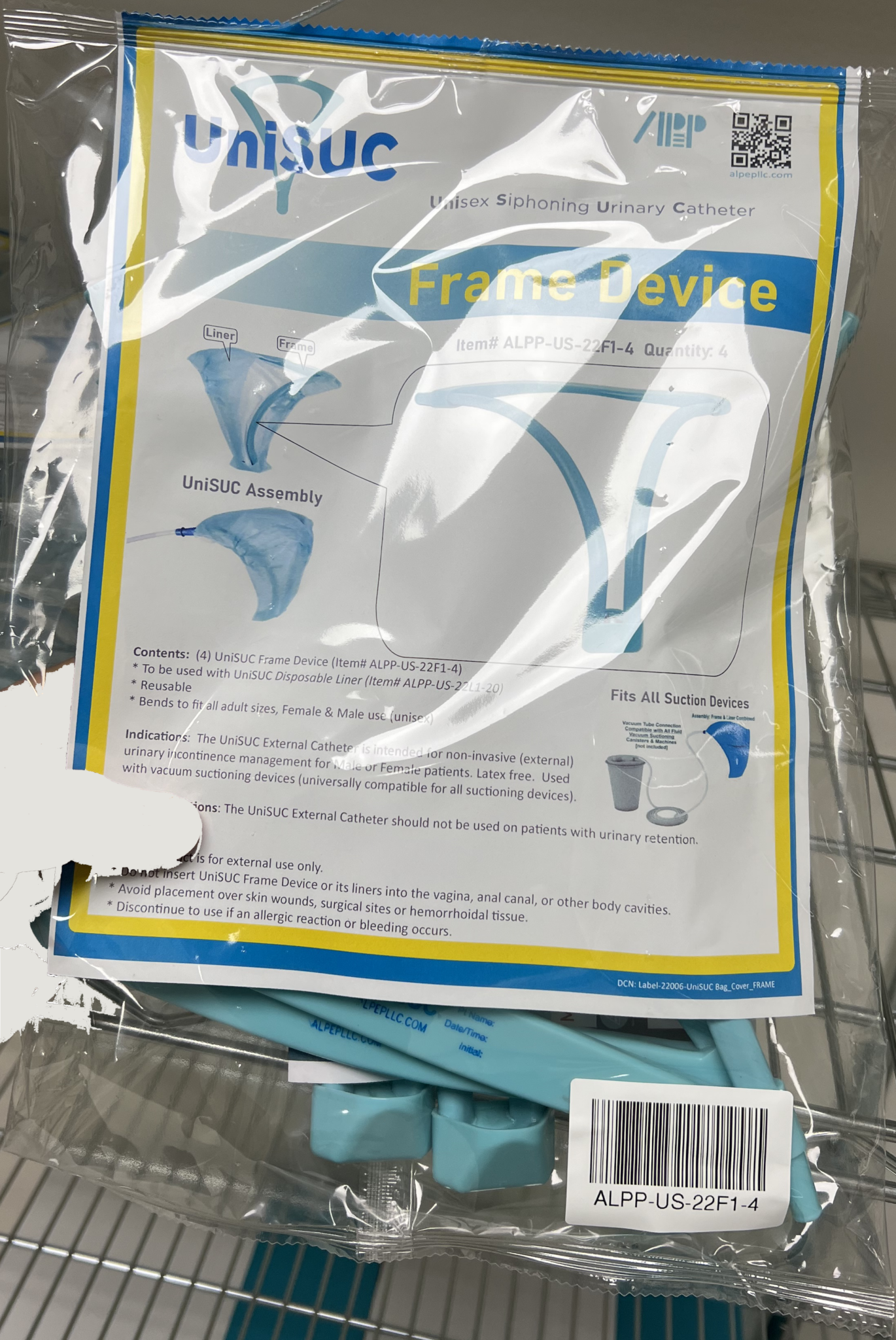 4-Pack Right-Handed Frame Device - Unisex Siphoning Urinary Catheter ...